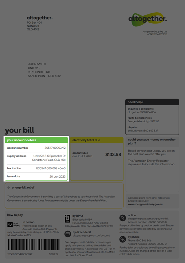 How to read your multi utility bill – Altogether Group