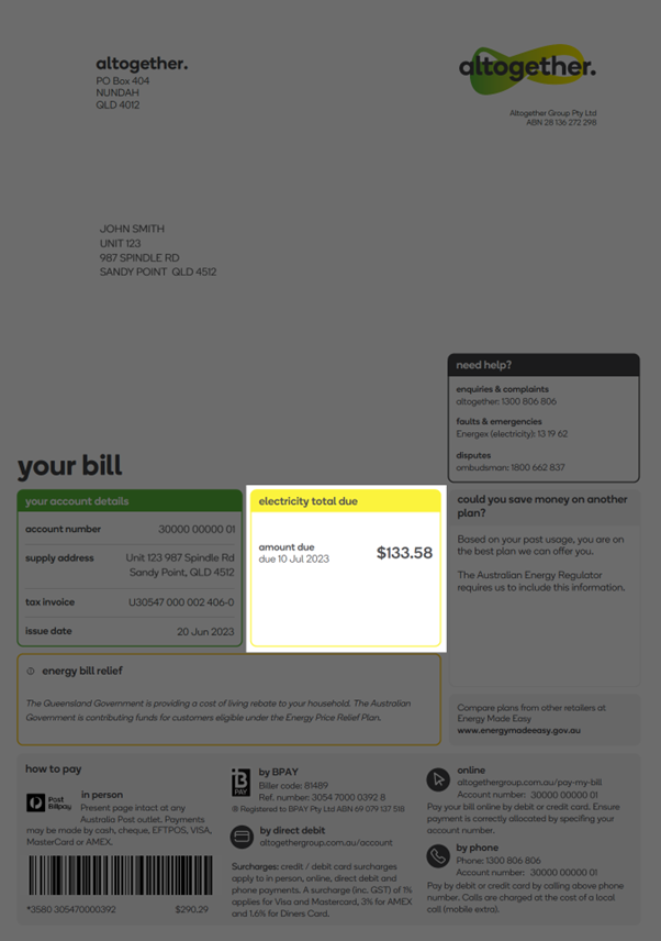 How to read your multi utility bill – Altogether Group