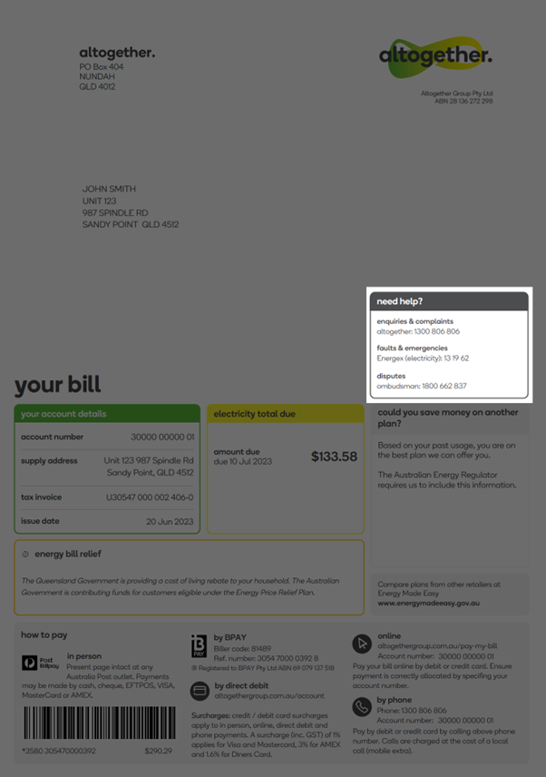 How to read your multi utility bill – Altogether Group