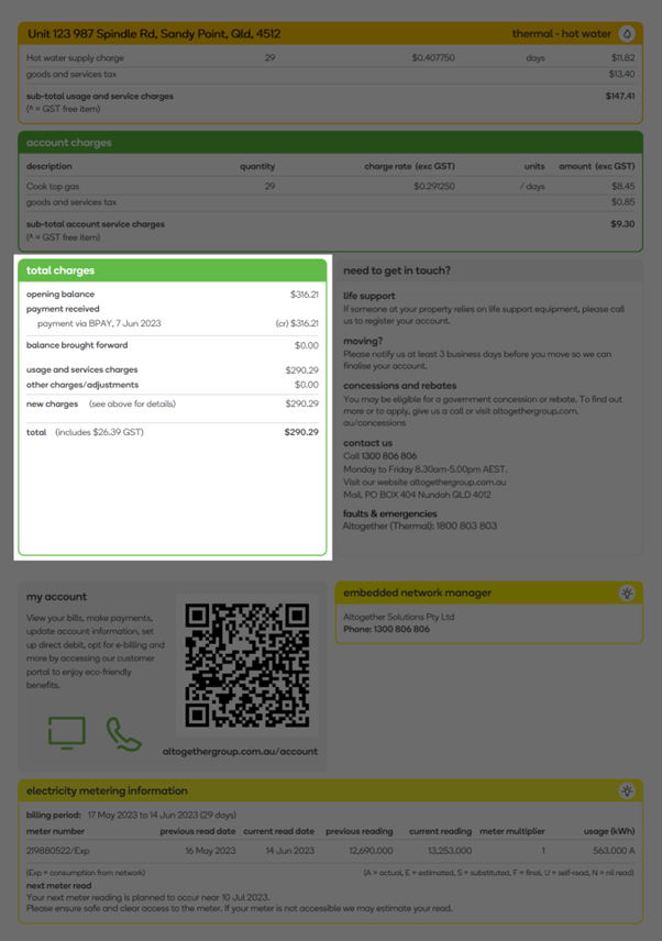How to read your multi utility bill – Altogether Group